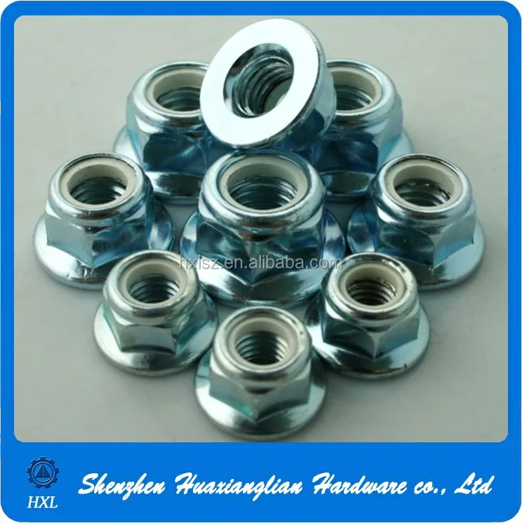 DIN 6926 M5-M16 Flange Nylon Lock Nut - Steel Zinc Plated