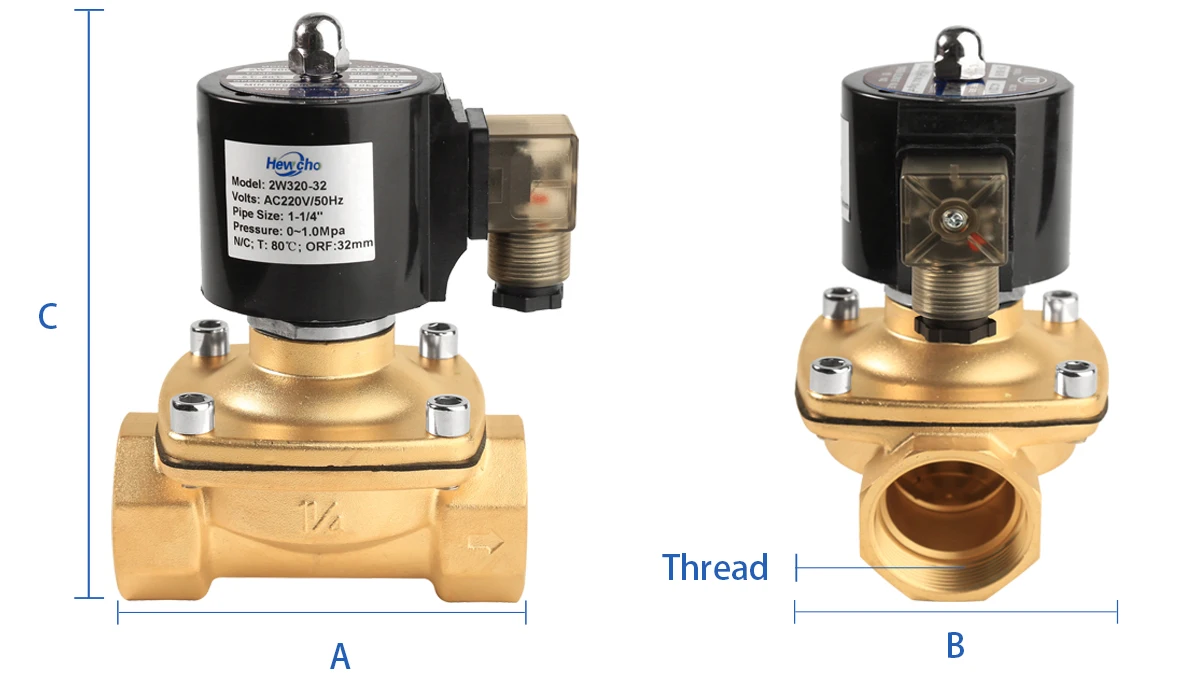 2W500-50 Normally Closed N/C Brass AC 220V 2 Inch Water Solenoid Valve Products from Ningbo ...