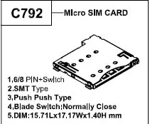 MUP C792 Micro SIM SD Card Holder - Free Samples Available