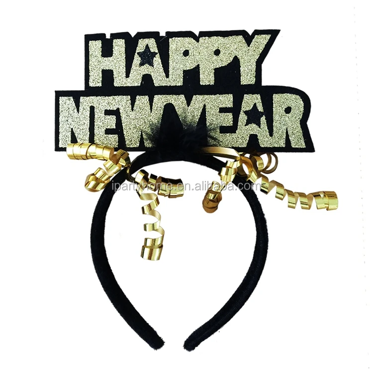 Happy New Year Party Hair Accessory Gold & Silver Letter Headband ...