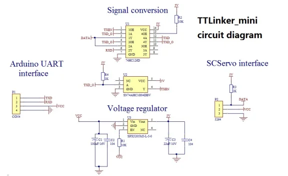 Feetech Mini Ttlinker - Signal Conversion Board for Arduino and Scservo