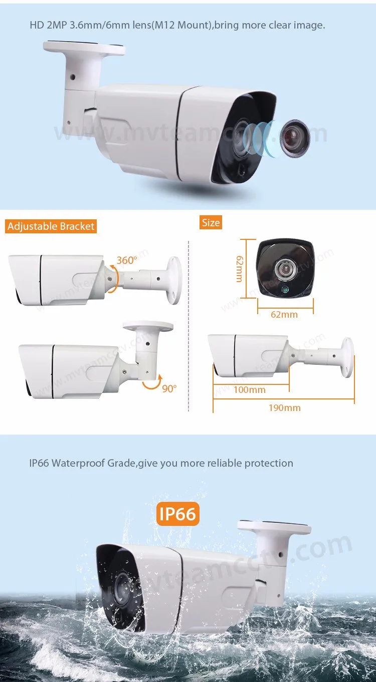 CE,FCC,Rohs IP66 Waterproof Rating New Bullet Ahd 2mp Camera From MVTEAM Factory| Alibaba.com