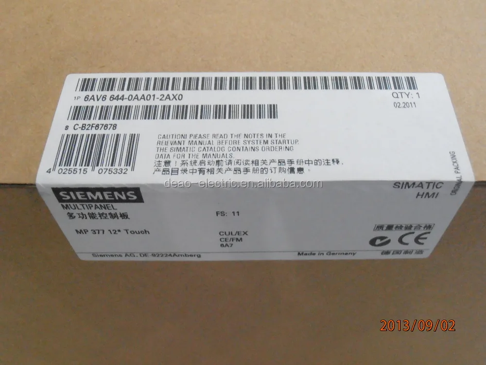 Siemens Touch Panel SIMATIC MP 377 12" 6AV6644-0AA01-2AX0, View 6AV6644 ...