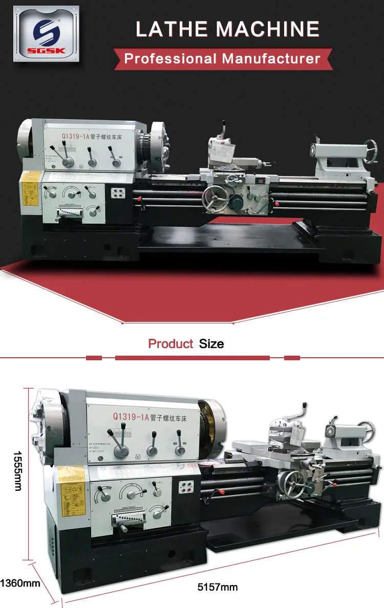 New Double Chuck Lathe Machine Q1319 Pipe Threading Lathe - Buy Pipe ...