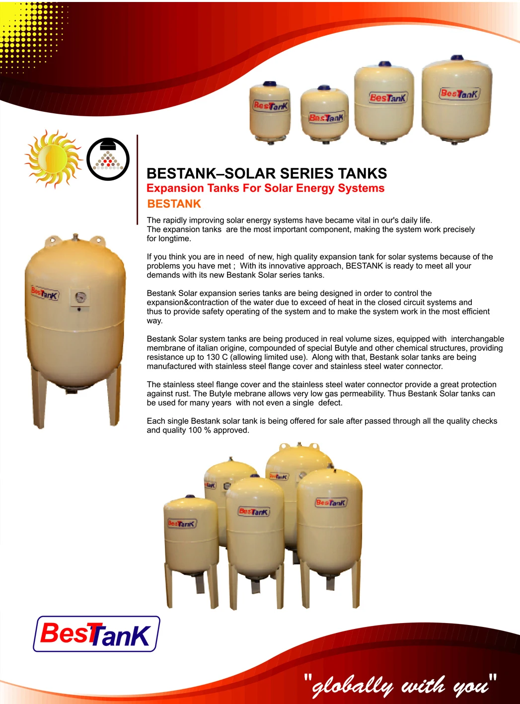 EPDM Membrane Expansion Pressure Tank - Bestank BHT-8V-S