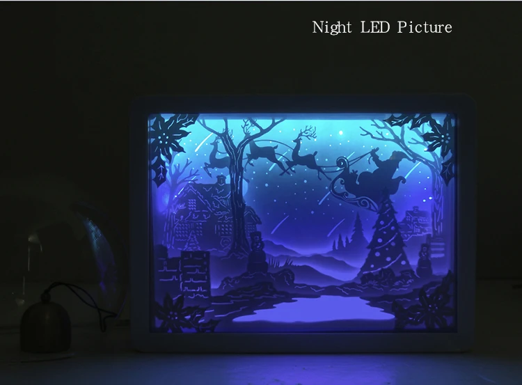 2020 Custom 3d Shadow Box Led Night Light Diy Paper Led Light ...