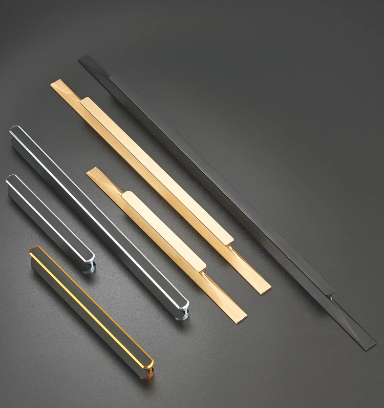 96mm Hidden Concealed Kitchen Cabinet Door Handle Long Handle Aluminum ...