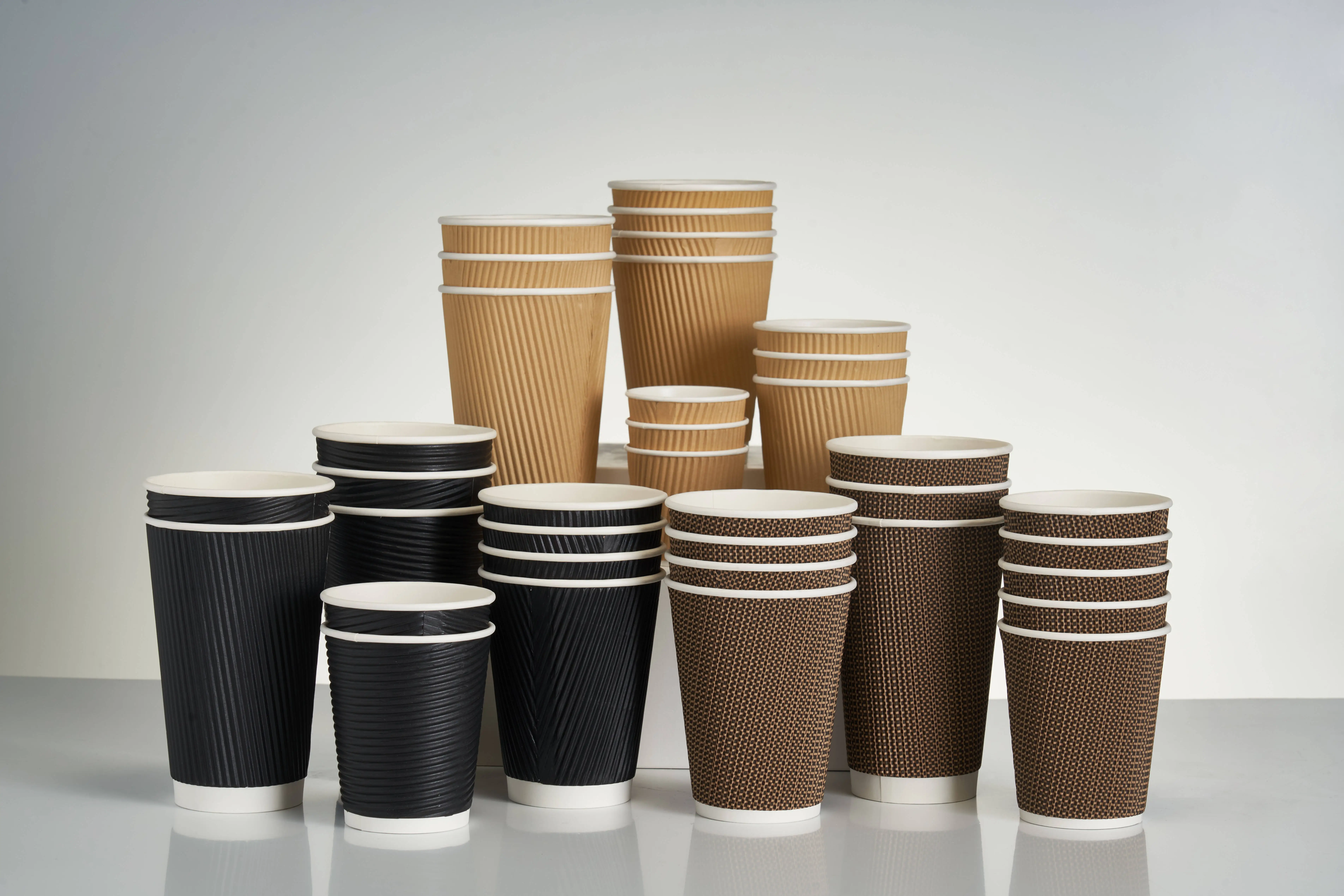 Compostable Double Wall Paper Cups For Kraft Insulated Hot Glass Cup ...