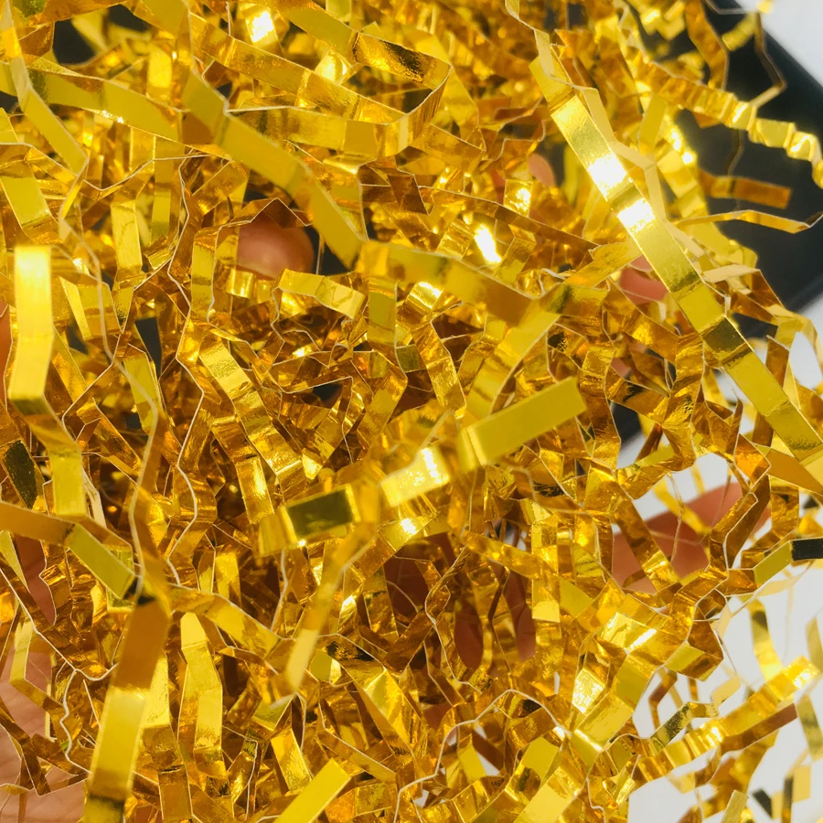Metallic Gold Crinkle Cut Shredded Paper for Gift Wrapping