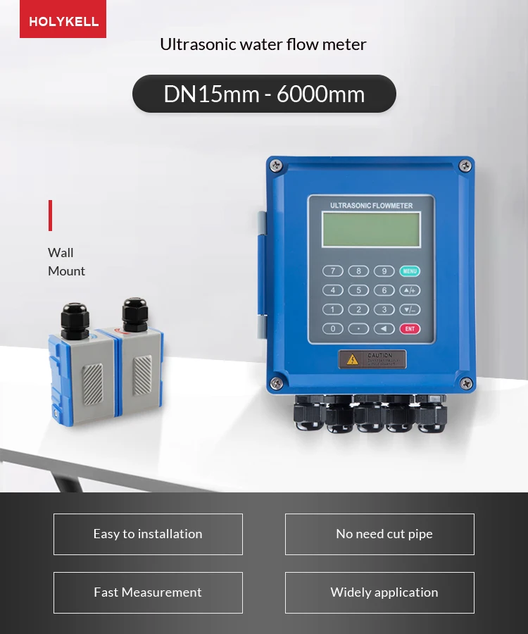 Holykell 4-20ma RS485 Portable Ultrasonic Flow Meter Price