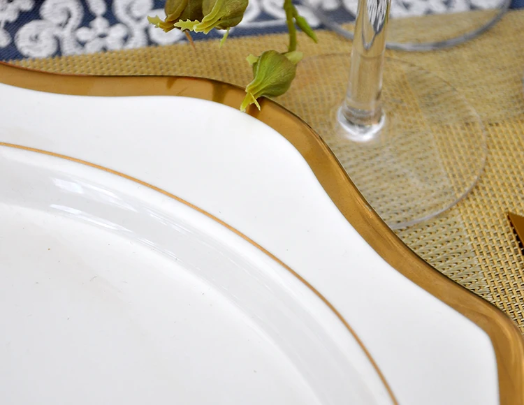 Mexican Gold Rim Porcelain Dinnerware - Perfect for Weddings