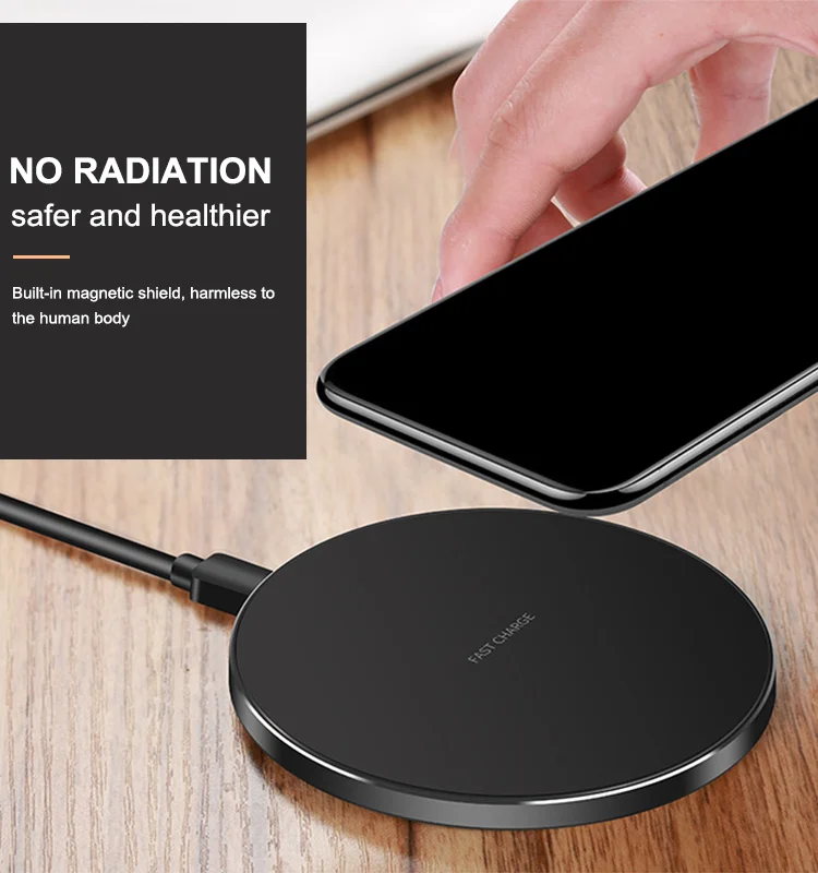 Desktop Aluminum Inductive Magnetic Fast Charging Pad Plate Qi Wireless ...