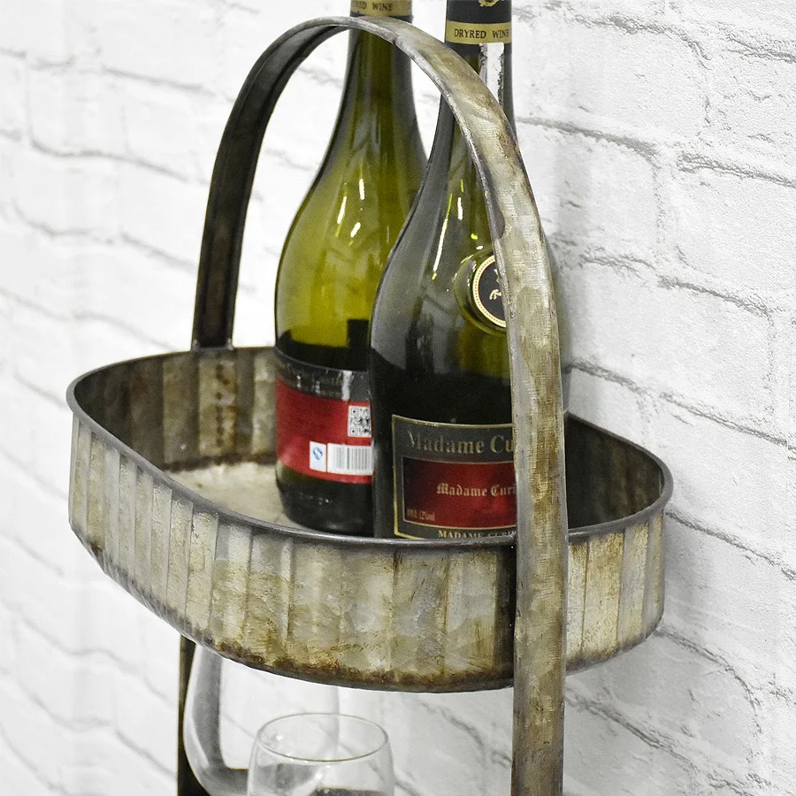 Farmhouse Style Oval 2 Tiered Galvanized Metal Serving Tray Stand - Buy ...