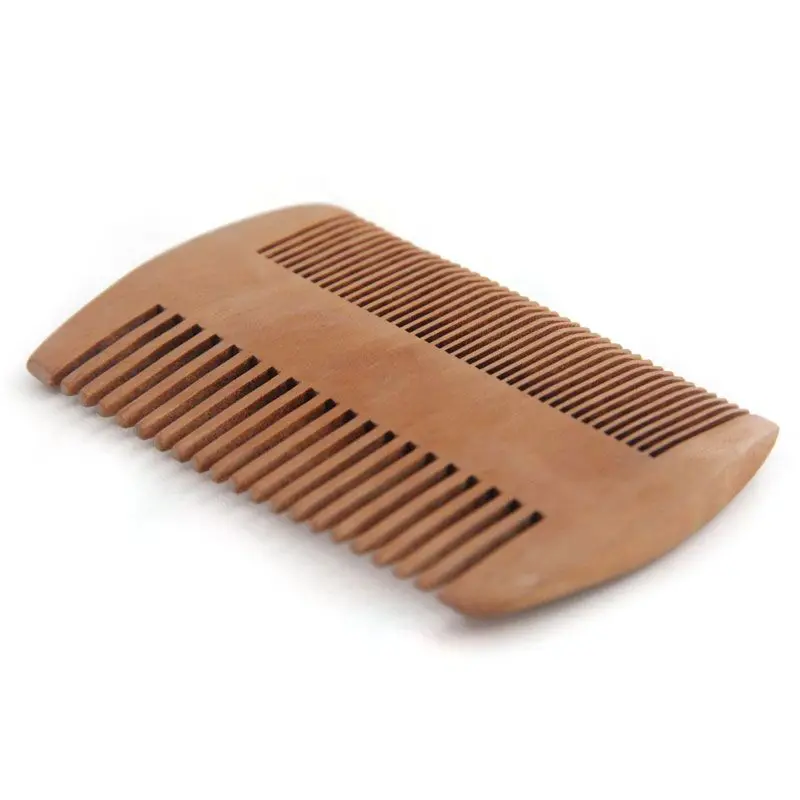 Wholesale Custom Logo Wood Double Tooth Private Label Wooden Beard Comb ...