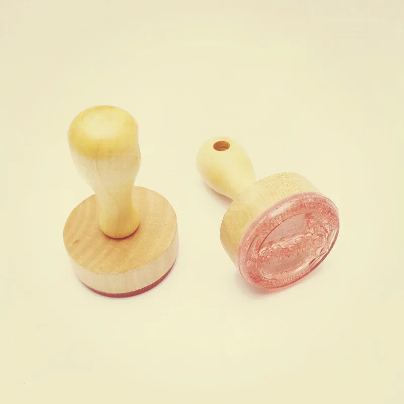 Custom Design Rubber Stamp Wood Handle Retro Scrapbooking Wedding ...