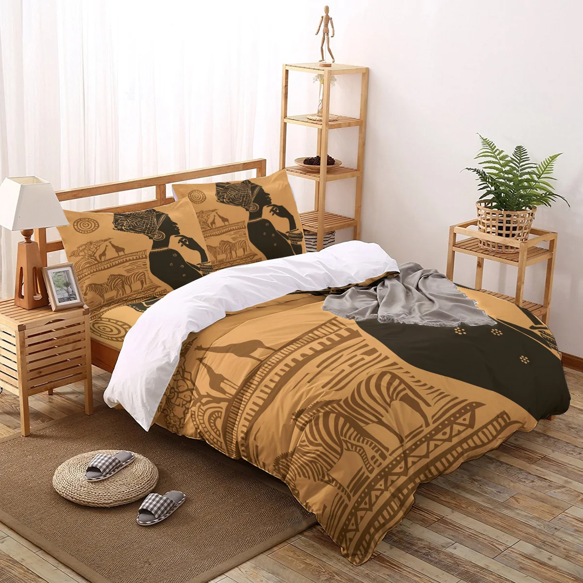 African Women Art Design Bedsheets Bedding Sets For Adults Africa Map ...