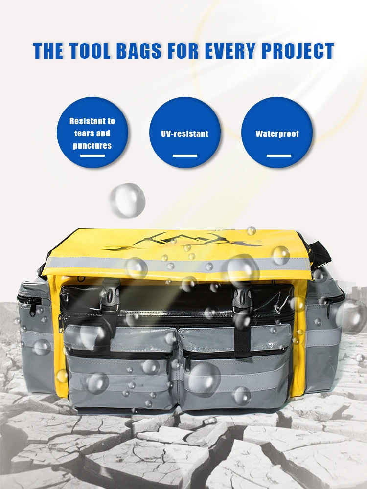 Folding Heavy Duty Vinyl Electrical Tool Kit Bags Tarpaulin PVC Tool Bag