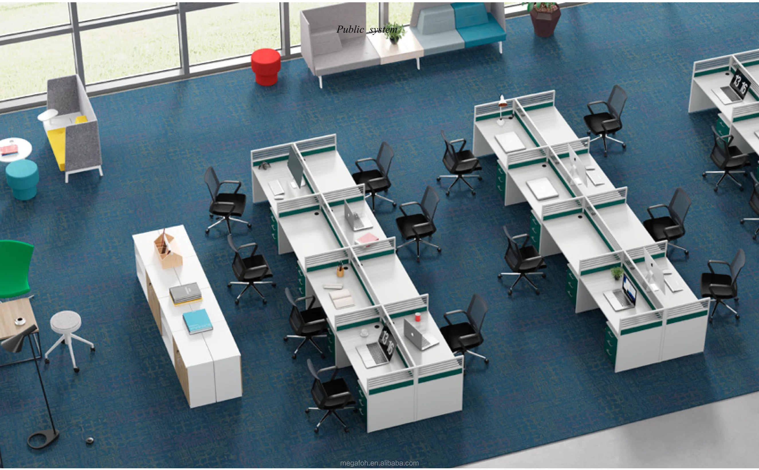 Modern Call Center Furniture Small Office Cubicle In Orange Iso9001 ...