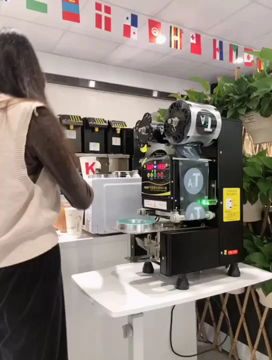 Fest Automatic Electric Sealing Machines Seals 110v/220v Bubble Tea ...