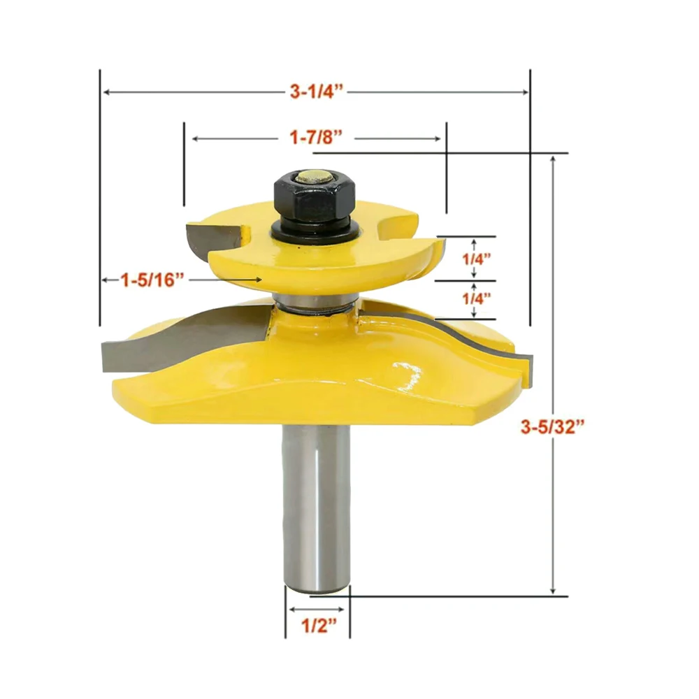 Chisel Raised Panel Router Bit W/backcutter Woodwork Cutter 1/2in Shank ...