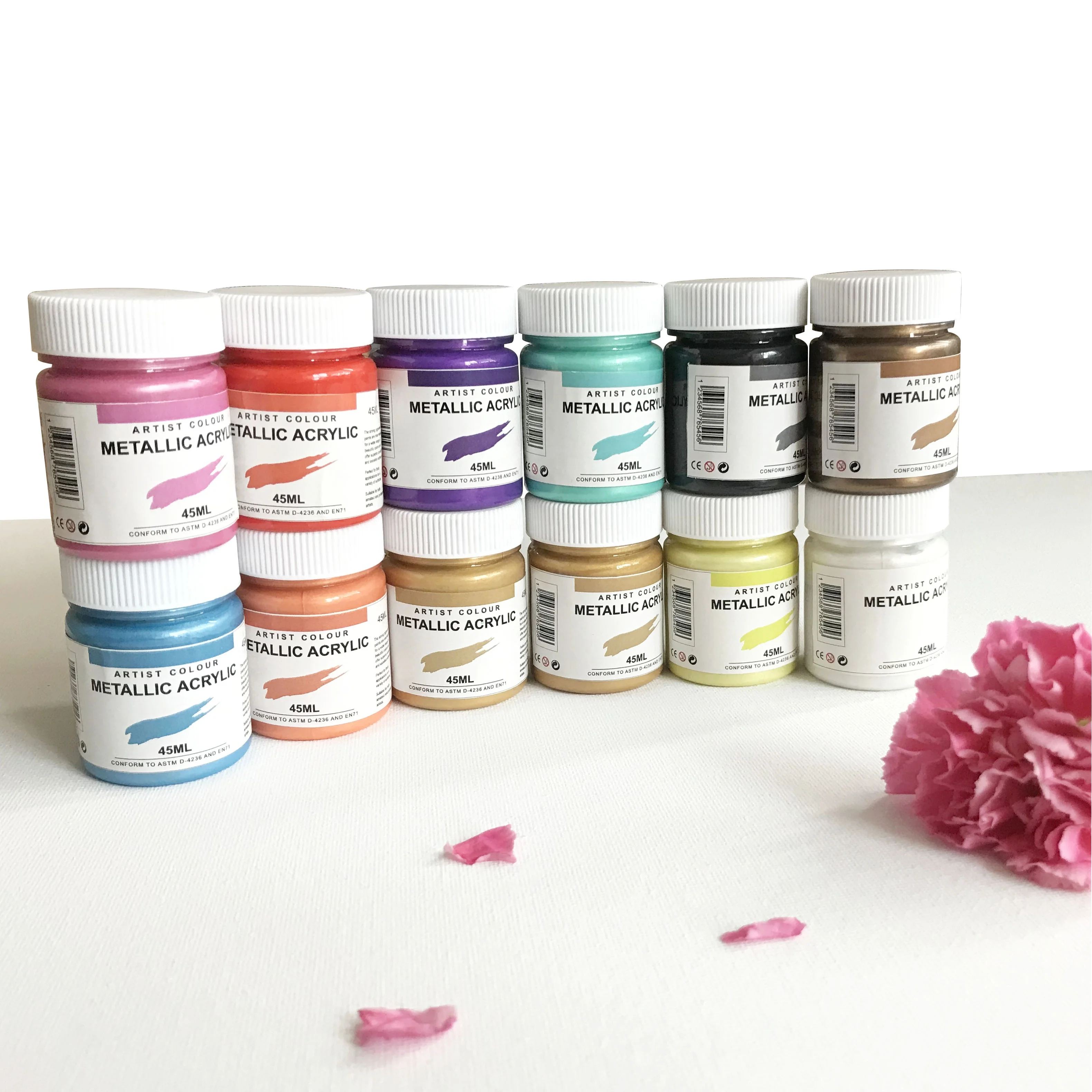 Non-toxic 45ml Water Based Artist Acrylic Metallic Paints - Buy Acrylic ...