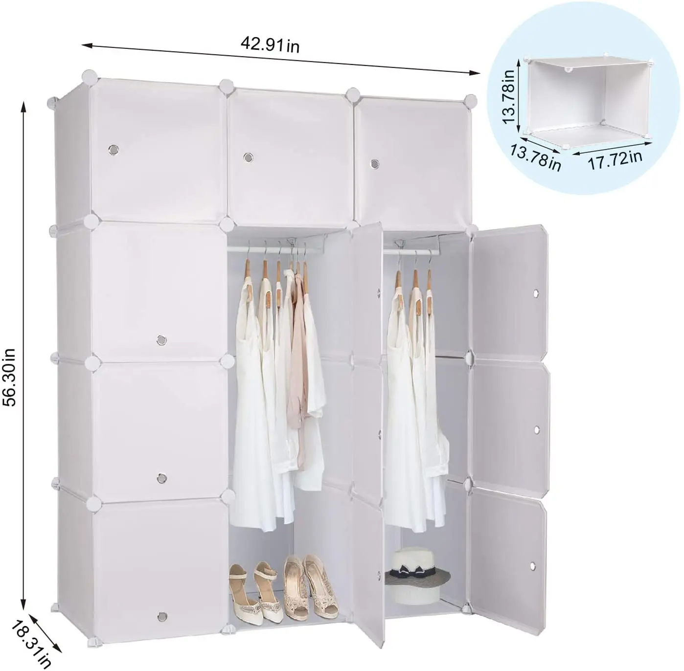 Classical Plastic Wardrobe Combination Diy Clothes Storage Plastic ...