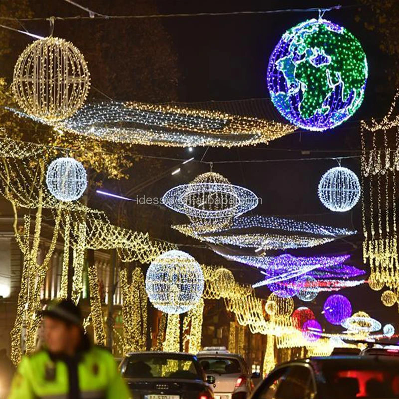 Outdoor Large 3D Hanging LED Lighted Jingle Bells for Christmas