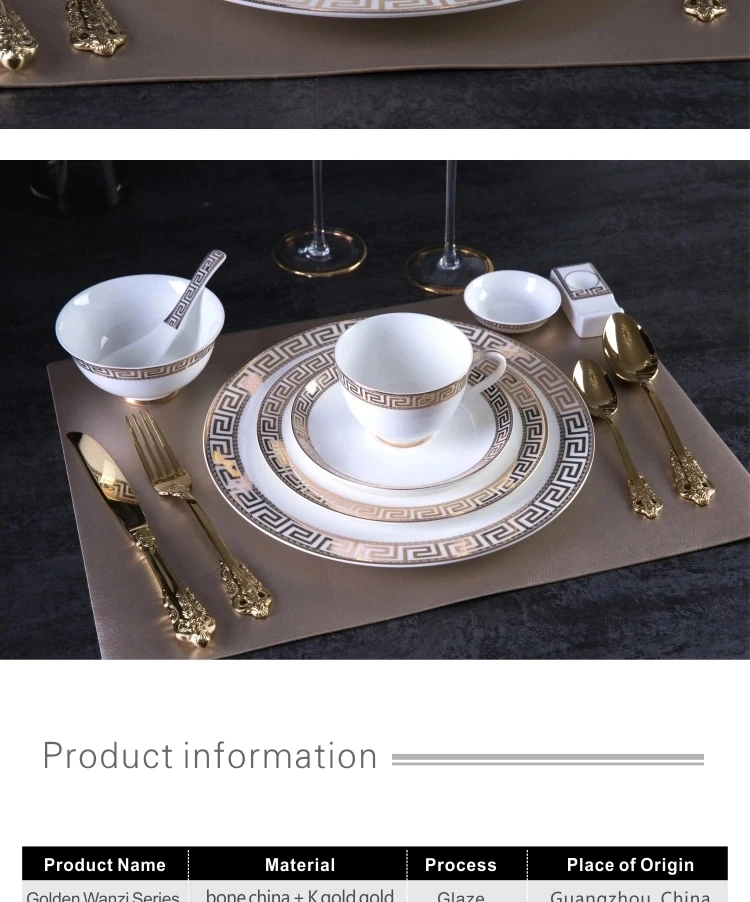 High End Royal Dinnerware Sets Luxury Dishes Gold Plates Ceramic ...