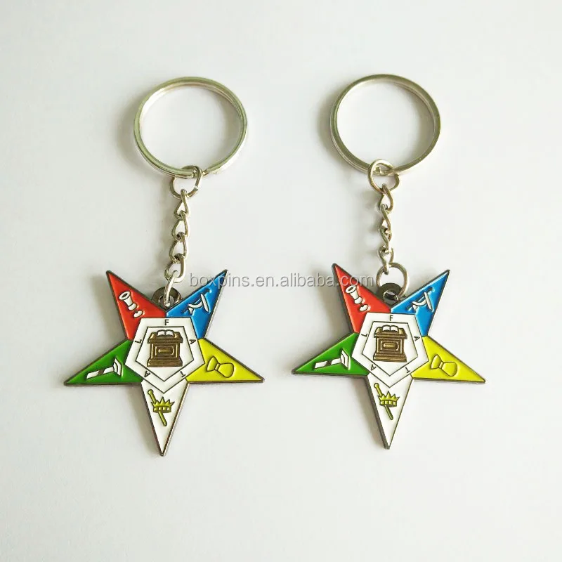 Masonic OES Key Chain - Customizable Metal Enamel Souvenir