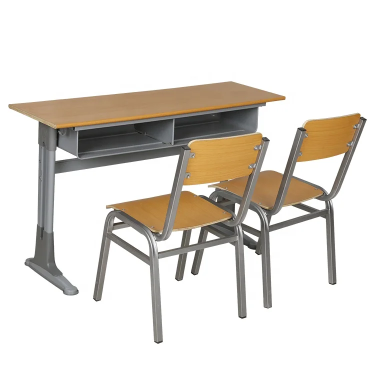 Mobilier scolaire double étudiant table d'étude bureau mobile deux ...