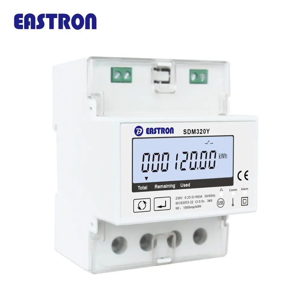 Sdm320y 1 Phase Din Rail Remote Control Prepaid Smart Electricity ...