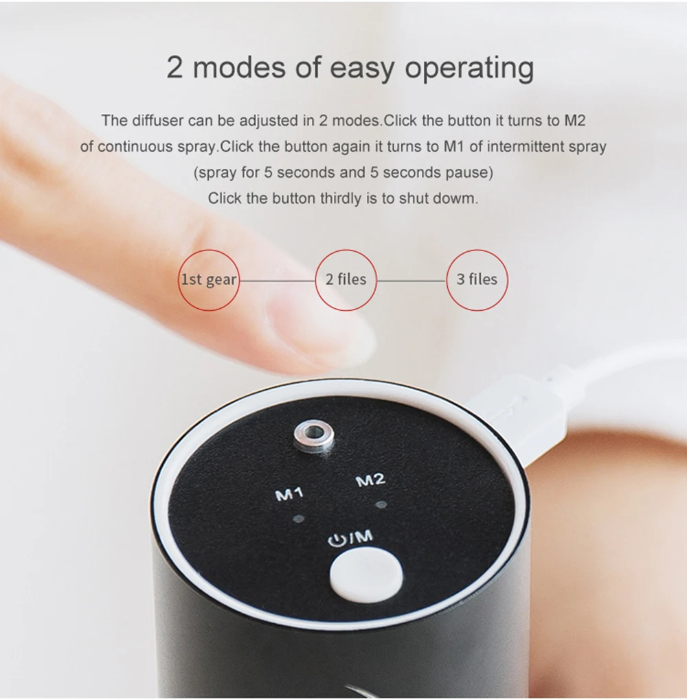 Portable Essential Oil Nebulizer Diffuser Waterless, Scent Diffuser for ...