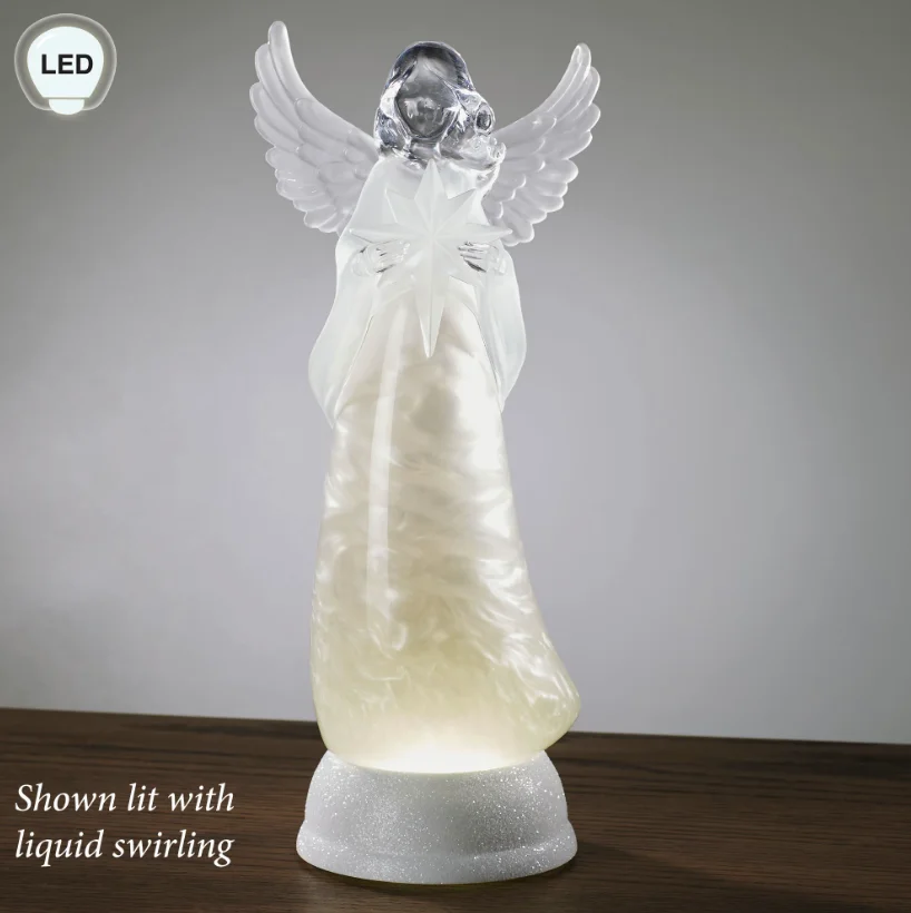 Pearl Swirl Led Lighted Angel Figurine - Buy Led Light Christmas Angel ...