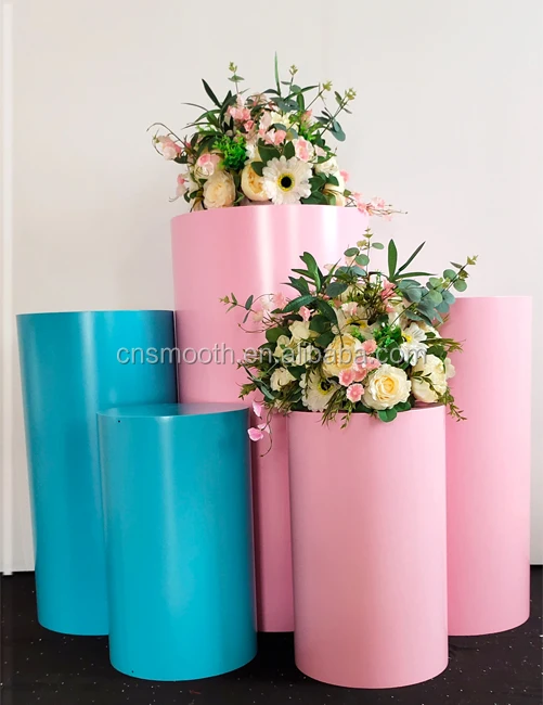 Baby Pink Plinths - Elegant Wedding Exhibition Pedestals