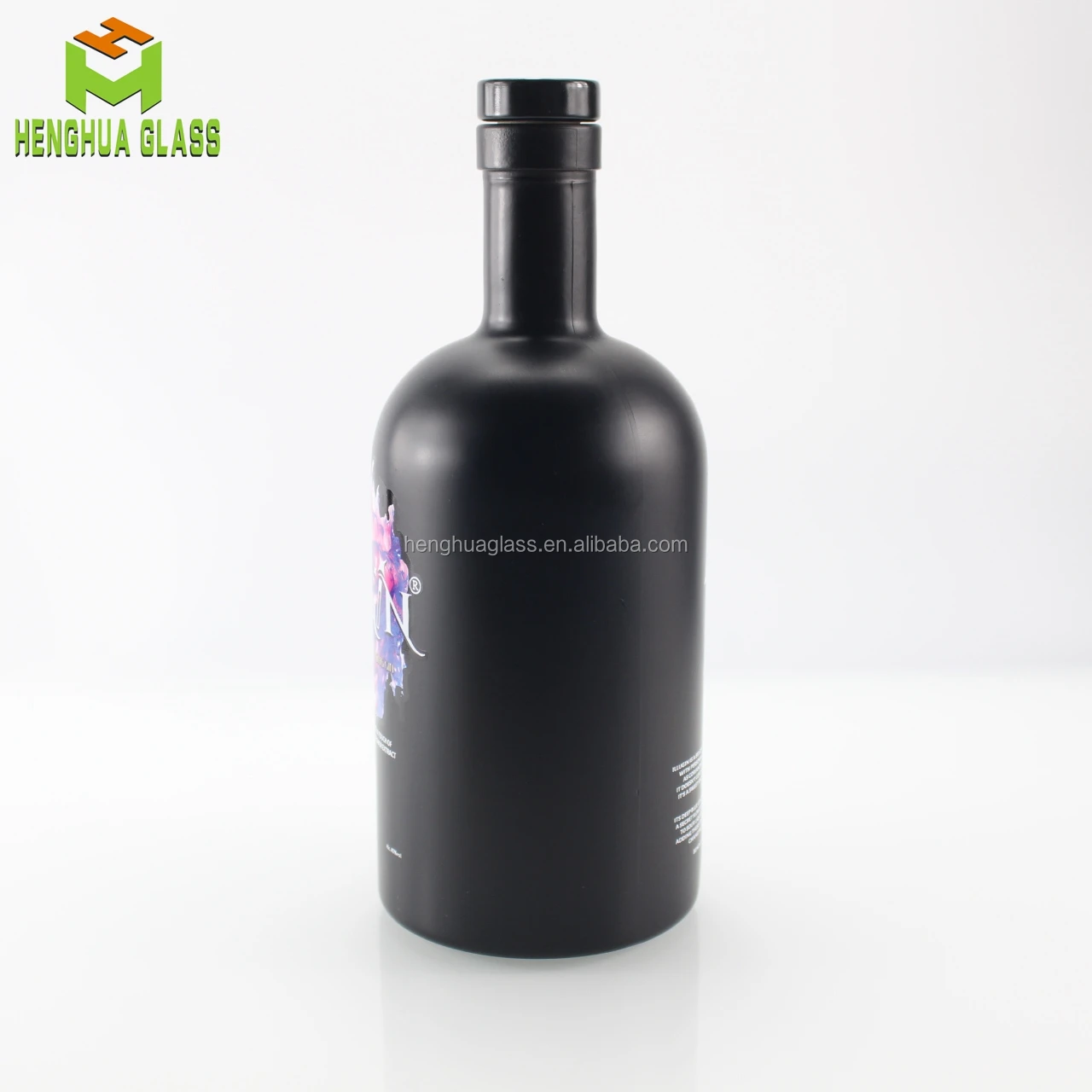 Botol Kaca Alkohol 700ml Matte Hitam Gaya Nordic Botol Spirit 500ml ...
