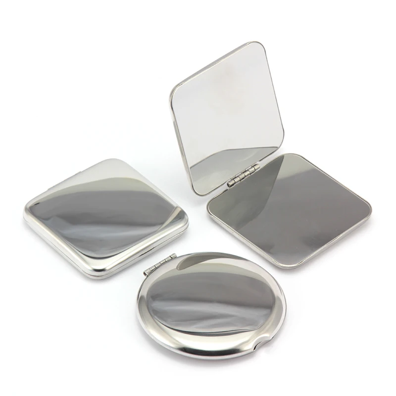 Custom LOGO Stainless Steel Compact Mirrors - Durable & Portable