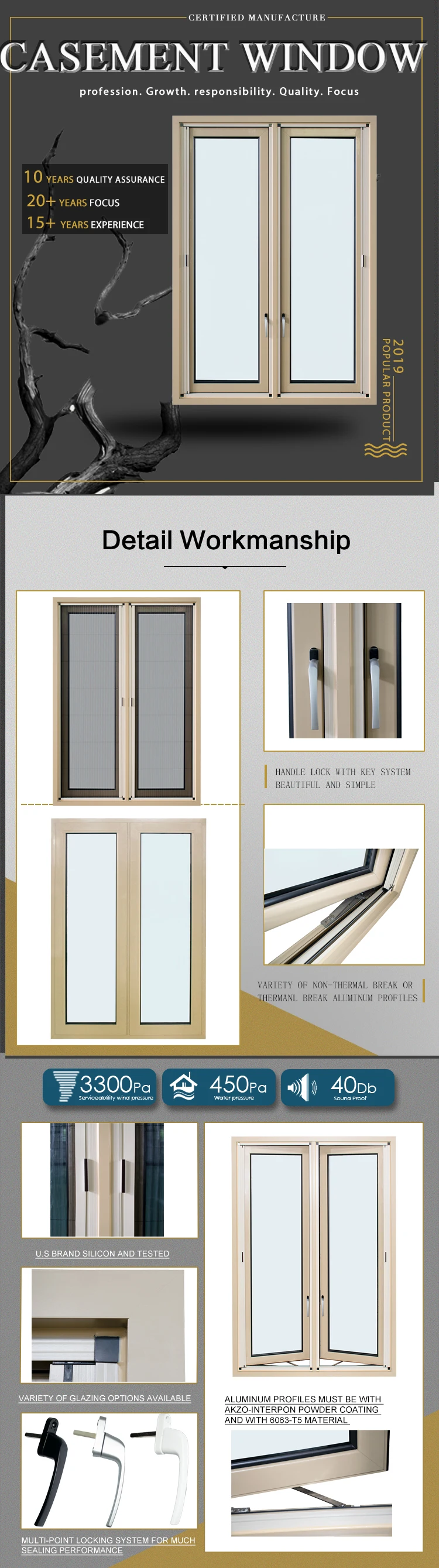 Florida Miami Dade Hurricane Approve Windows - Buy Aluminum Casement ...