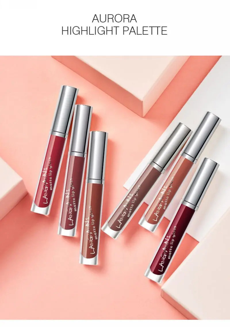 Langmanni Matte Lipstick Set 6pcs/lot Lip Gloss Set Velvet Liquid ...