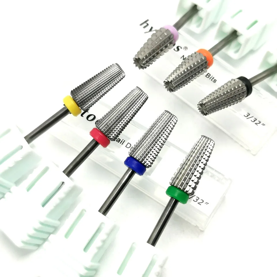 Hytoos Tapered Nail Drill Bits With Cut 5 In 1 Carbide Nail Bit Milling ...