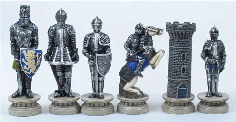 Veronese Design - 3" Chess Set - Medieval Knight - Color Painted ...