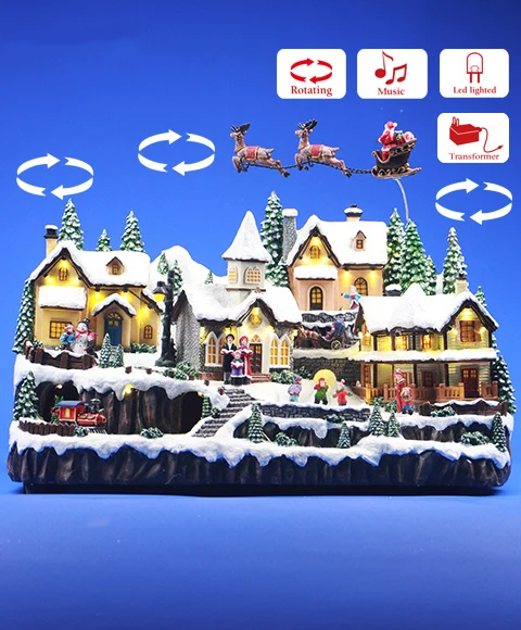 2022 Cheap Flying Reindeer Sleigh Musical Lemax Christmas Village ...