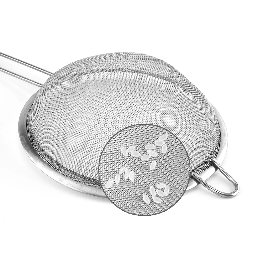 Set of 3 Kitchen Tool Stainless Steel Fine Mesh Strainer