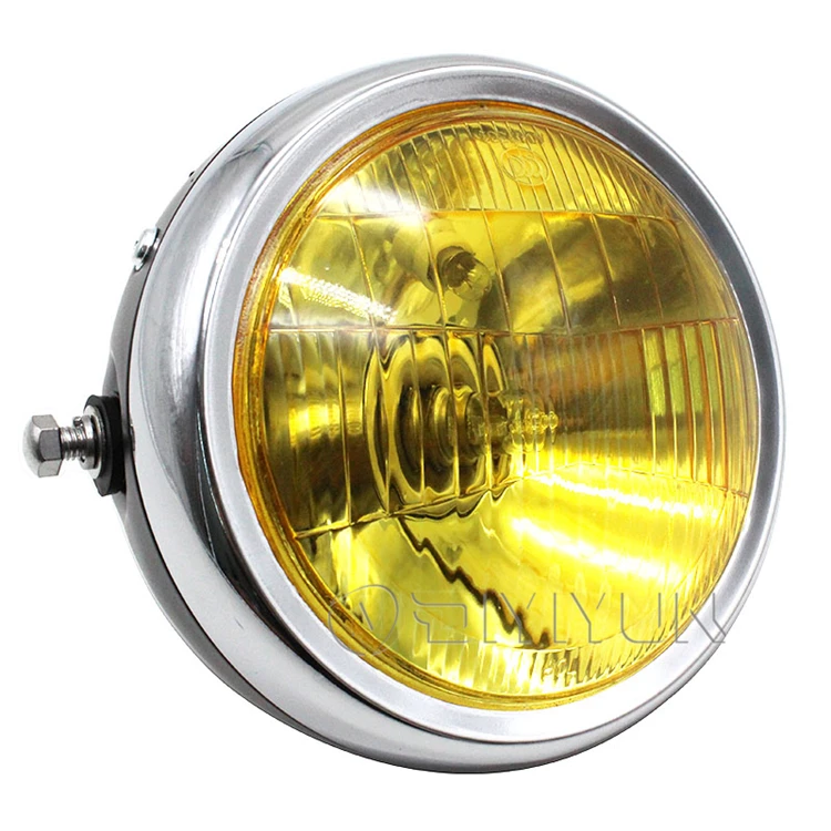 Universal Motorcycle 6.5 Inch Retro Black Metal Headlight