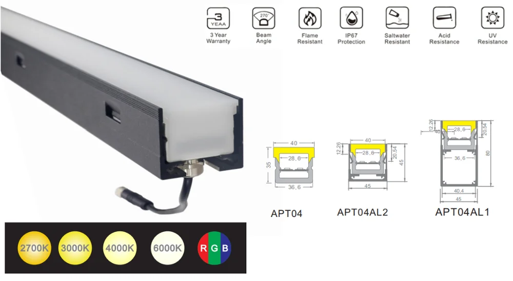 Seamless Connection LED Lighting IP68 Outdoor Aluminum Profile for ...