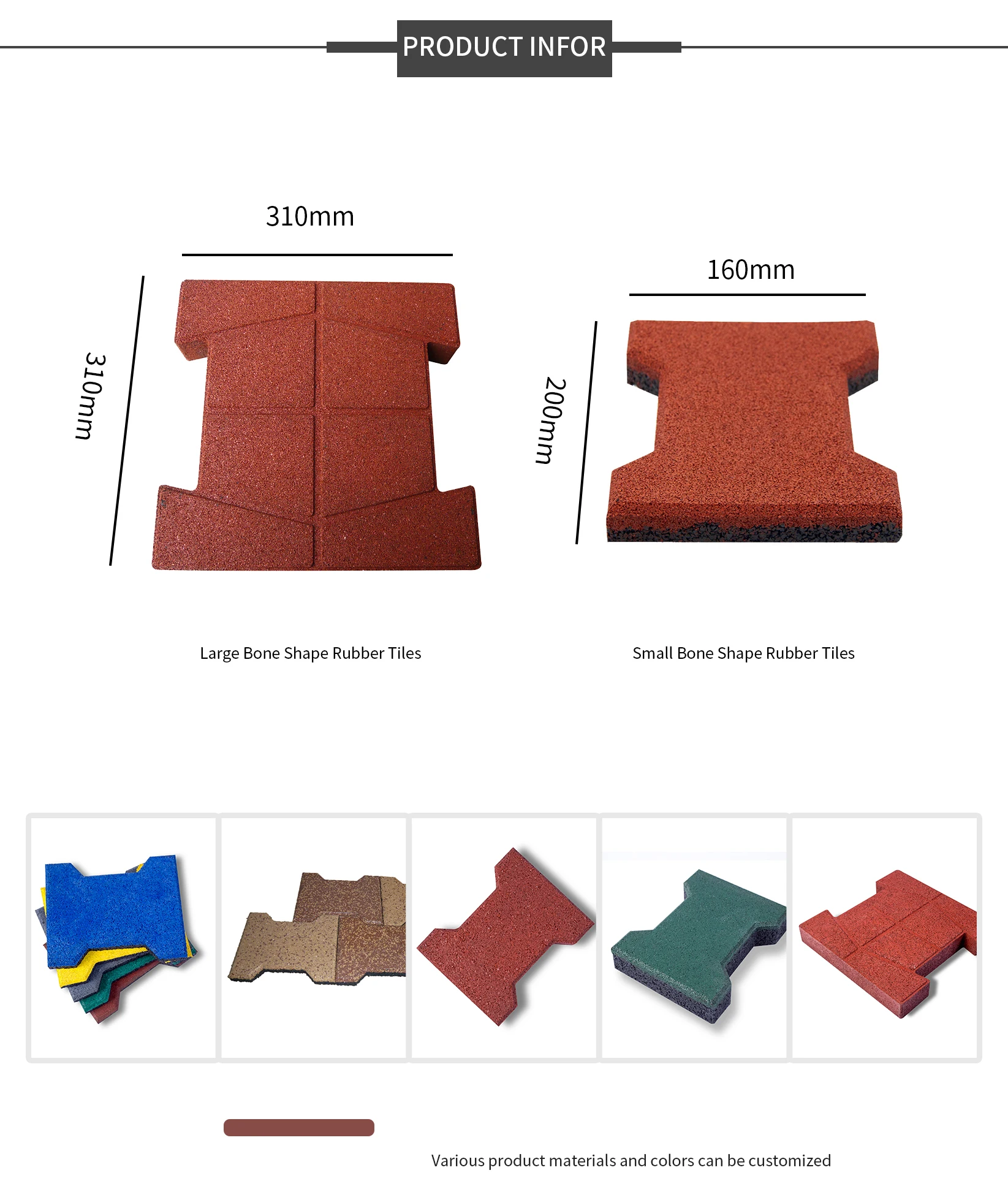 Outdoor Rubber Brick Flooring for Backyard & Interlocking