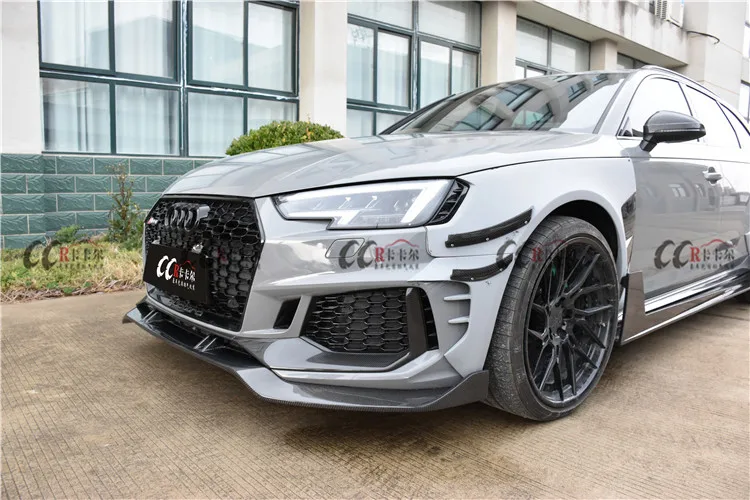 Audi RS4 Wide Body Kit - Carbon Fiber Front Lip & Spoilers