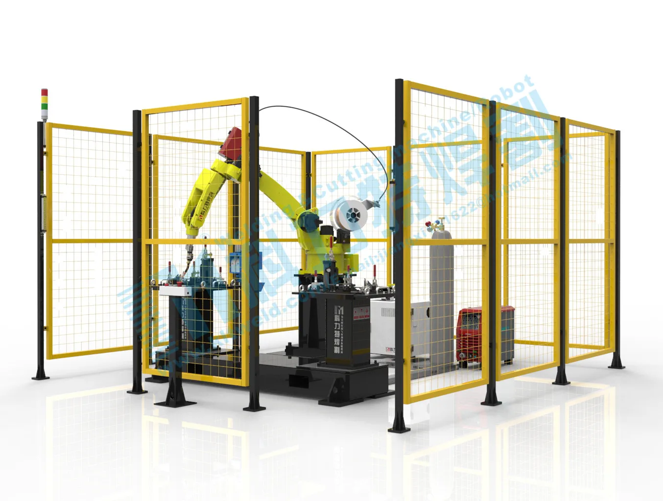 Double Station Platform Robot Workstation,Robotic Arm 6 Axis CO2 MIG ...