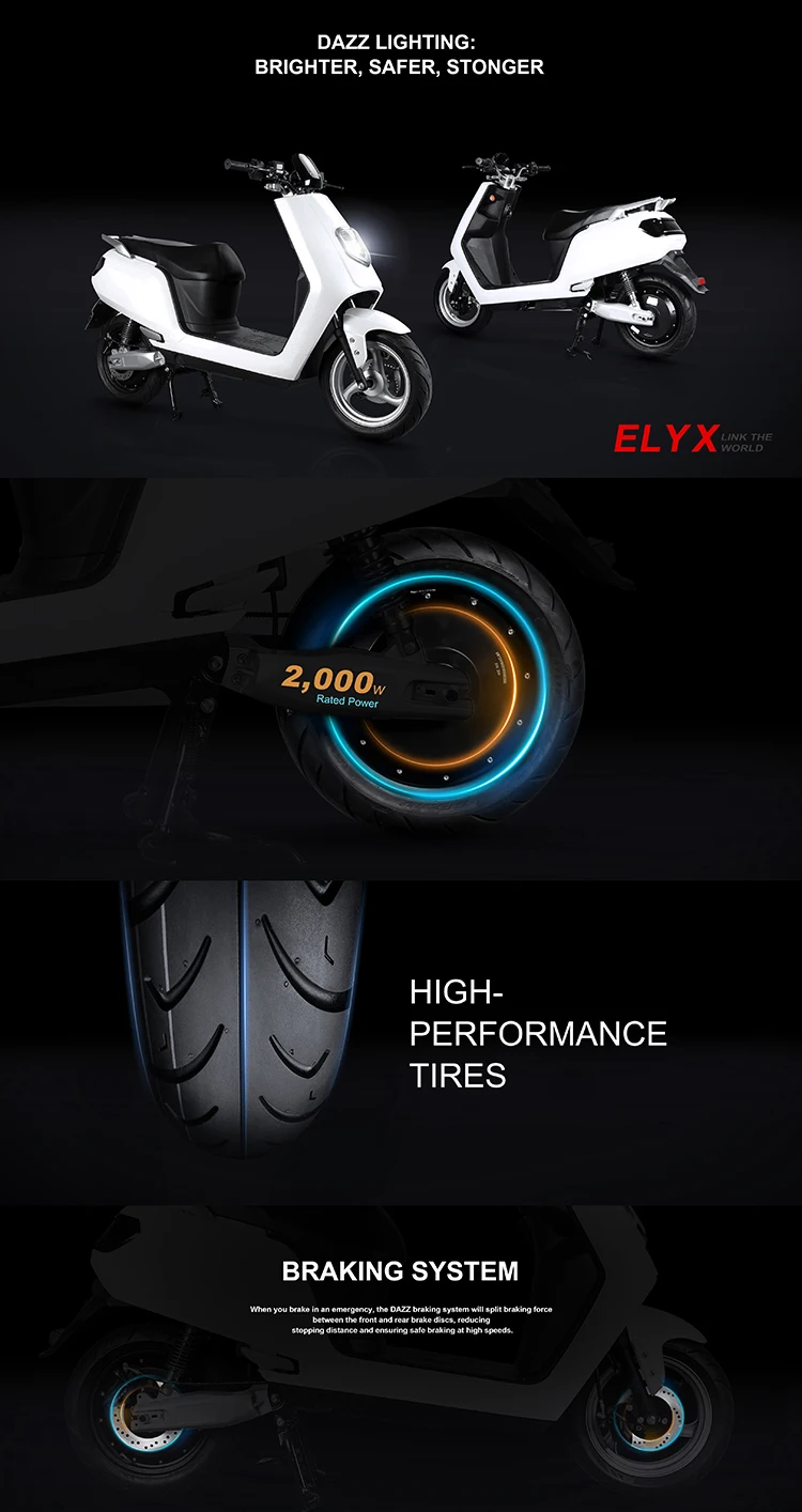 Elyx Smart Electric Scooter - Long Range 80km EEC/DOT