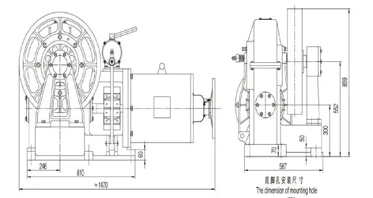Shunda Geared Elevator Motor for 1600-3000kg Cargo Lift