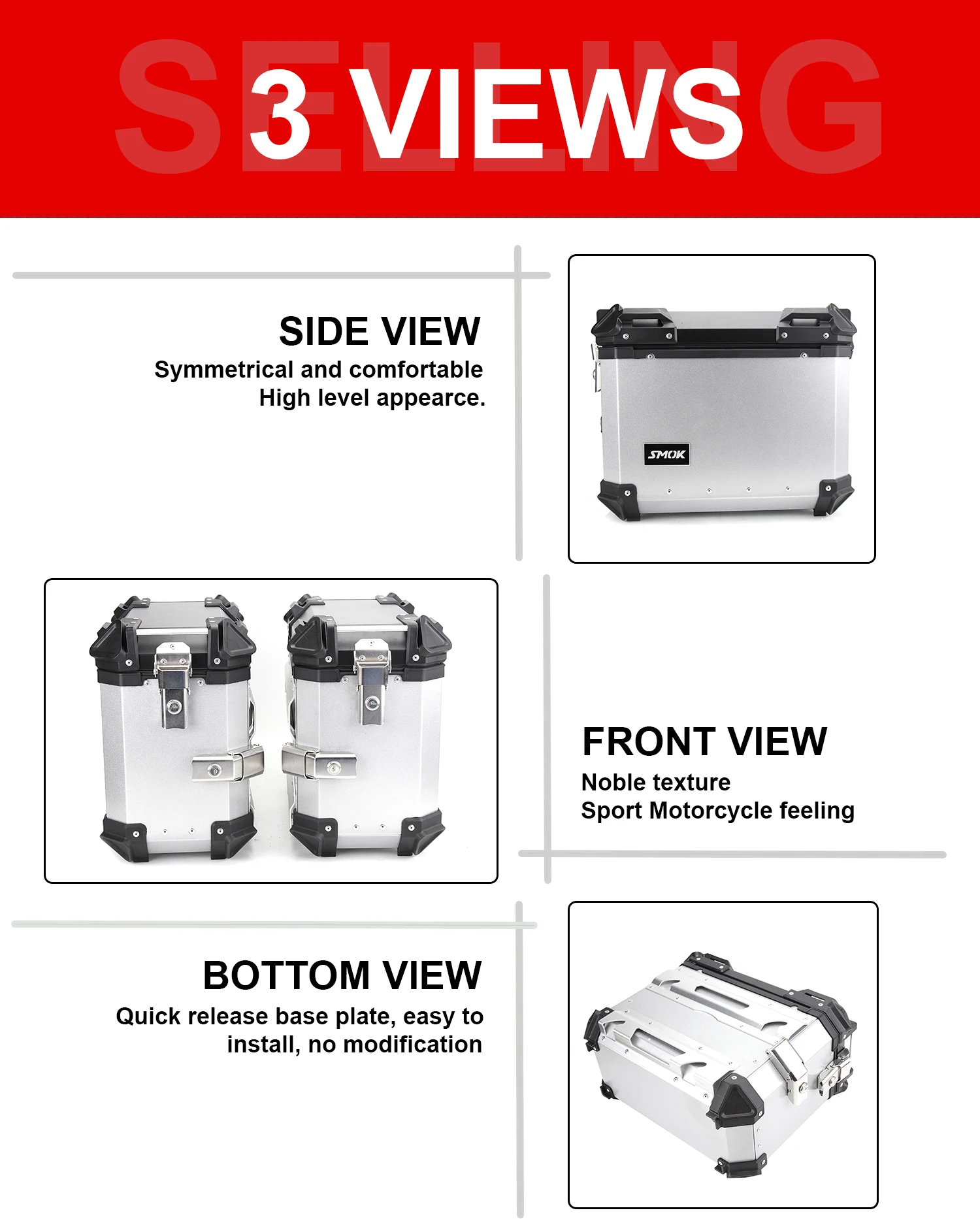 High Quality Motorcycle Tail Boxes & Side Boxes for 1200GS & 1250GS